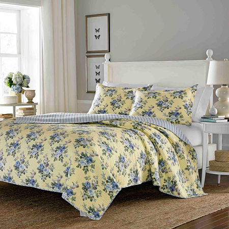 Click here for Laura Ashley Linley Floral Quilt Set  One Size  Ye... prices