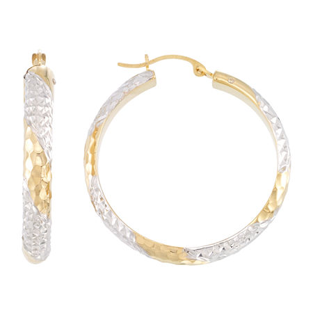 Click here for Gold Opulence 14K Gold Over Diamond Resin Hoop Ear... prices