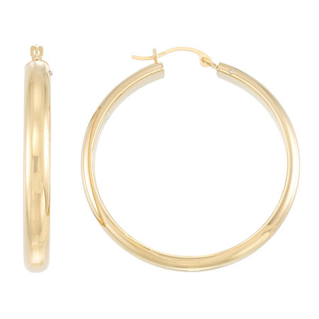 Click here for Gold Opulence 14K Gold Over Diamond Resin Hoop Ear... prices