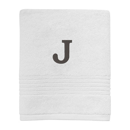 Avanti Block Monogram Initial Cotton Hand Towel  16 x 30 - White J