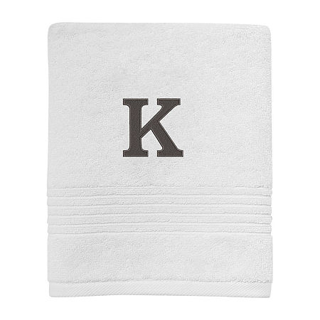 Avanti Block Monogram Initial Cotton Hand Towel  16 x 30 - White K