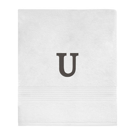 Avanti Block Monogram Initial Cotton Hand Towel  16 x 30 - White U