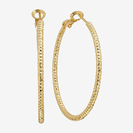 Click here for Athra 14kt. Gold Over Brass 40mm Diamond-Cut Hoop... prices