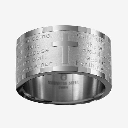 Click here for Mens Stainless Steel Lords Prayer Wedding Band  11 prices