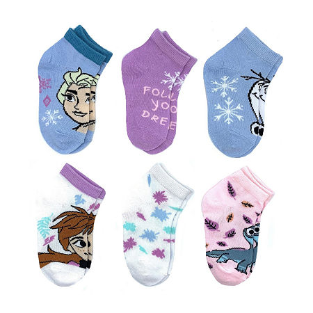 Click here for Toddler Girls Multi-Pack 6 Pair Frozen Quarter Ank... prices
