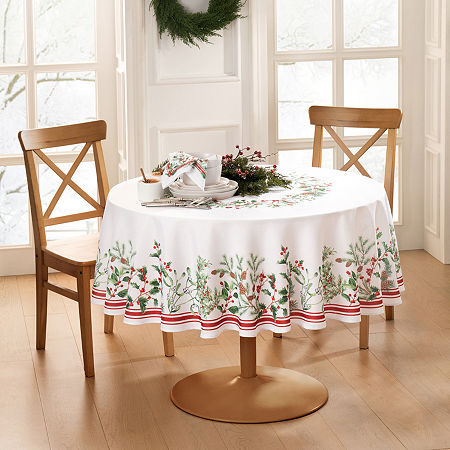 Click here for Elrene Winter Holiday Berry Fabric Tablecloth  70... prices