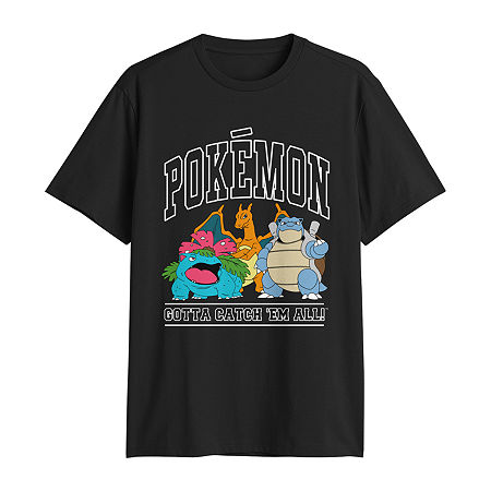 Click here for Mens Crew Neck Short Sleeve Regular Fit Pokeman Bi... prices