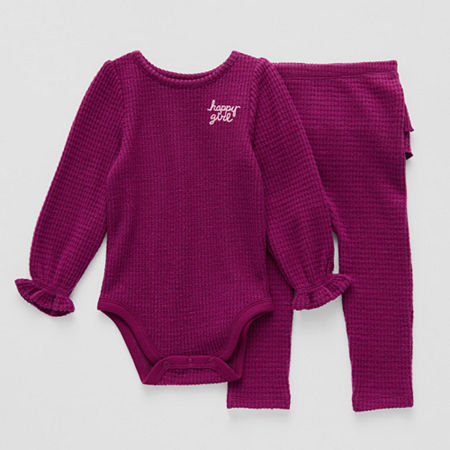 Click here for Okie Dokie Baby Girls 2-pc. Pant Set  Newborn  Pur... prices