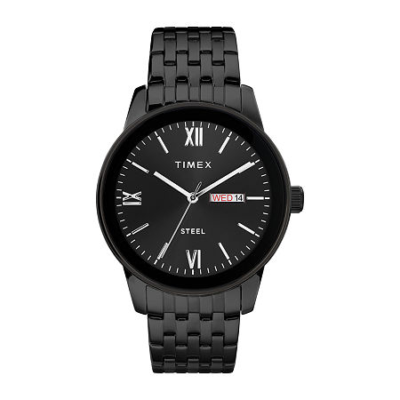 Click here for Timex Mens Black Stainless Steel Bracelet Watch Tw... prices