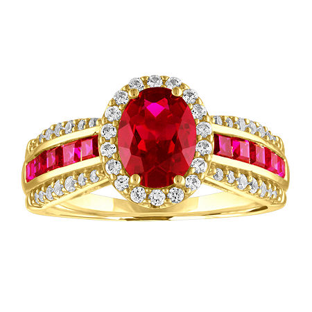 Click here for Womens Lab Created Red Ruby 10K Gold Cocktail Ring... prices
