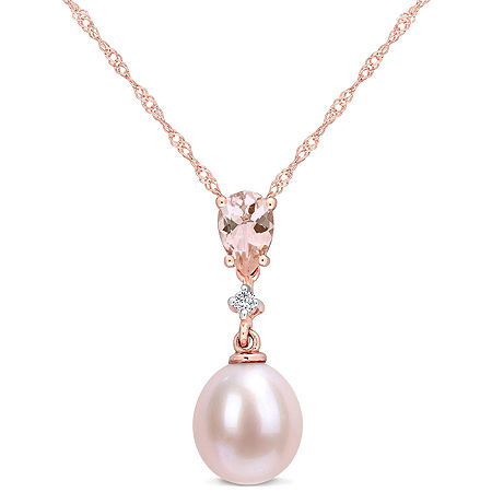 Click here for Womens Diamond Accent Dyed Pink Cultured Freshwate... prices