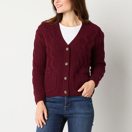 Click here for St. Johns Bay Womens V Neck Long Sleeve Button Car... prices