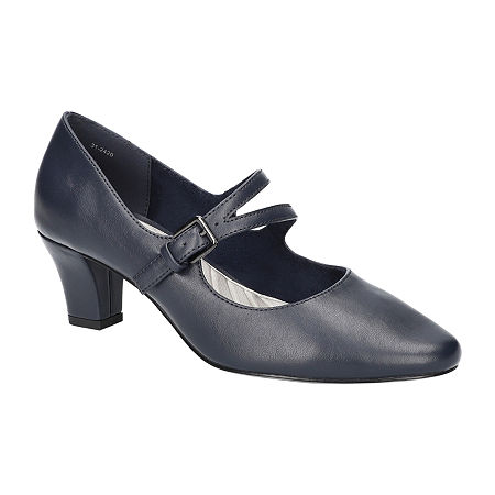 Easy Street Womens Meryl Mary Jane Pumps - Navy