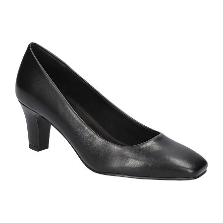 Easy Street Womens Poet Square Toe Pumps - Black