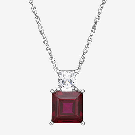 Click here for Womens Lab Created Red Ruby Sterling Silver 18 Inc... prices