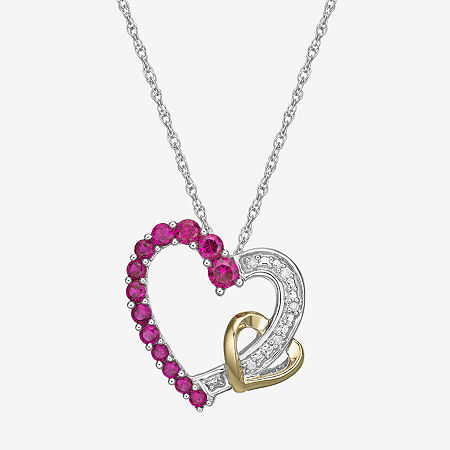 Click here for Womens Lab Created Red Ruby 10K Gold Over Silver H... prices