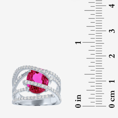 Womens Lab Created Red Ruby Sterling Silver Cocktail Ring - JCPenney