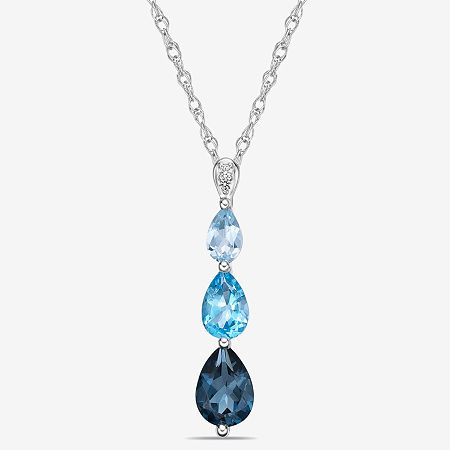 Click here for Womens Gemstone Sterling Silver Pear Pendant Neckl... prices