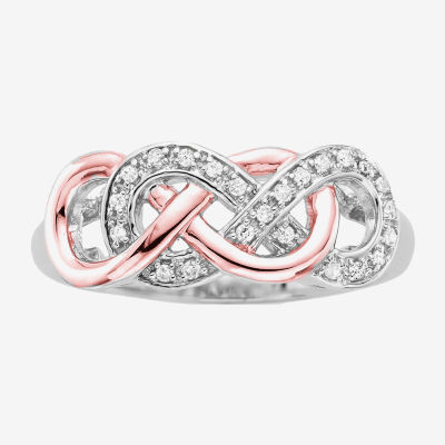 Infinity Promise 1/10 CT.T.W. Natural Diamond Two-Tone Infinity Ring ...