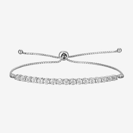 Click here for 1/10 CT. T.W. Natural White Diamond Bolo Bracelet... prices