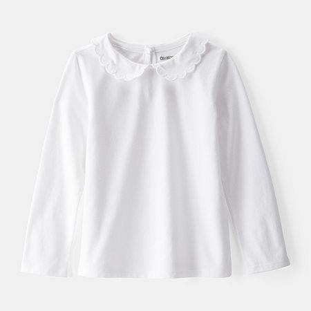 Click here for Oshkosh Toddler Girls Long Sleeve Blouse  2t  Whit... prices
