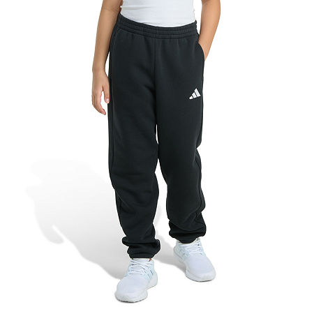 adidas Fleece Big Kid Girls Cuffed Mid Rise Loose Fit Fleece Jogger Pant  Small (7-8)  Black