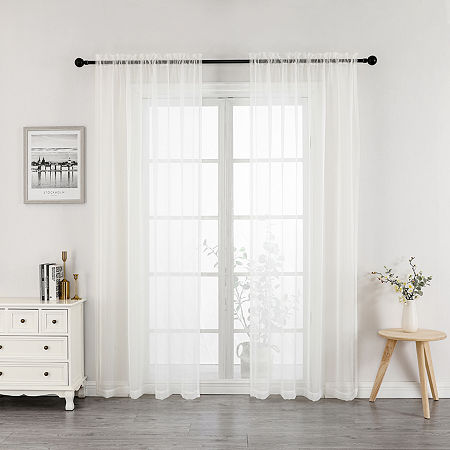 Click here for Crystal Sheer Rod Pocket Sheer Set of 2 Curtain Pa... prices