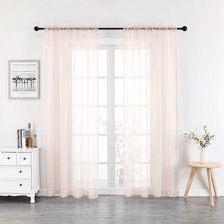 Click here for Crystal Sheer Rod Pocket Sheer Set of 2 Curtain Pa... prices