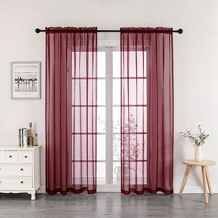 Click here for Crystal Sheer Rod Pocket Sheer Set of 2 Curtain Pa... prices
