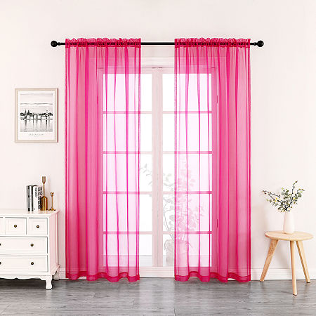 Click here for Crystal Sheer Rod Pocket Sheer Set of 2 Curtain Pa... prices