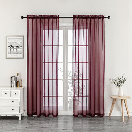 Click here for Crystal Sheer Rod Pocket Sheer Set of 2 Curtain Pa... prices