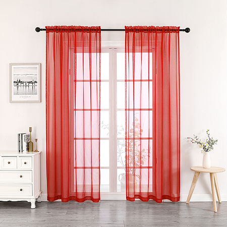 Click here for Crystal Sheer Rod Pocket Sheer Set of 2 Curtain Pa... prices