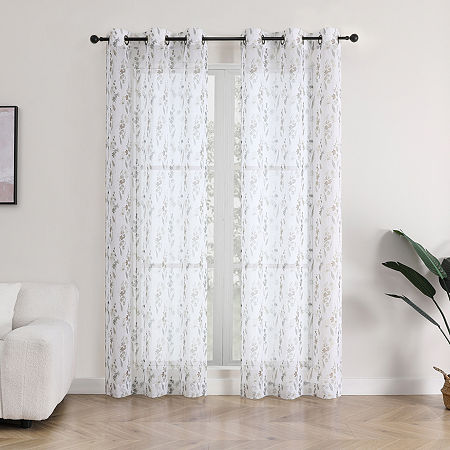 Click here for Isla Sheer Grommet Top Sheer Set of 2 Curtain Pane... prices