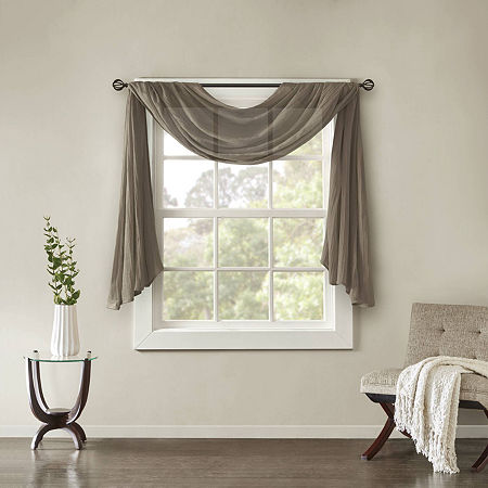 Click here for Madison Park Kaylee Scarf Valance  One Size  Brown prices