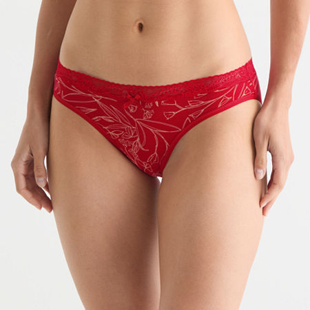 Click here for Ambrielle Cotton Bikini Panty  Medium  Red prices