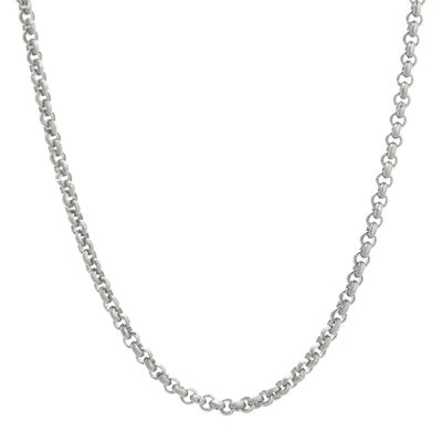 Mens Stainless Steel 18" 2mm Rolo Chain-JCPenney, Color: White