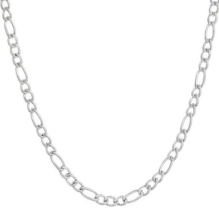 Click here for Mens Stainless Steel 18 4mm Figaro Chain  One Size... prices