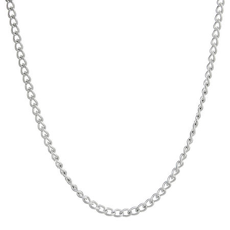 Click here for Mens Stainless Steel 24 3mm Curb Chain  One Size... prices