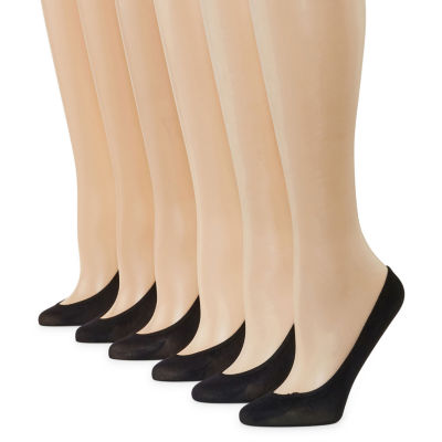 6-pk. Microfiber Liner Socks-JCPenney, Color: Black