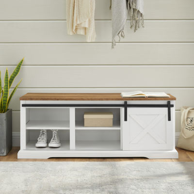 Payton Small Space Collection Storage Bench, Color: White - JCPenney