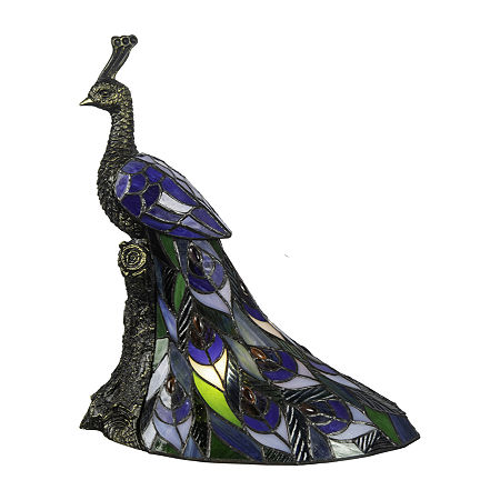 Click here for Dale Tiffany 15.5 Blue Kingsley Tiffany Peacock Gl... prices