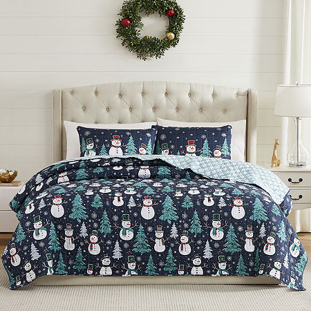 Click here for Avanti Snowman 3pc. Reversible Quilt Set prices