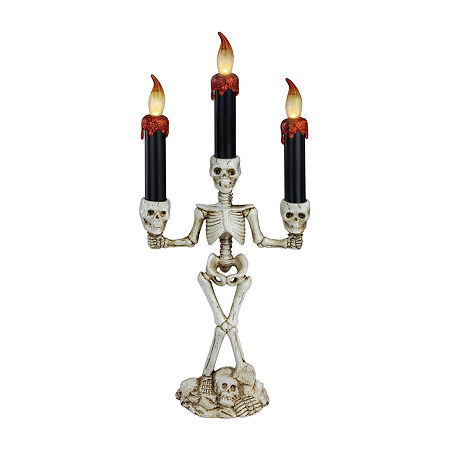 Click here for 14.5 Dripping Candle Skeleton Halloween Candelabra... prices