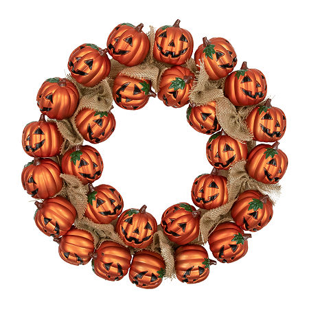 Click here for Jack-O-Lantern and Burlap Ribbon Halloween Wreath... prices
