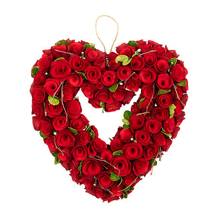 Click here for Northlight 14in Red Wooden Rose Floral Heart Shape... prices