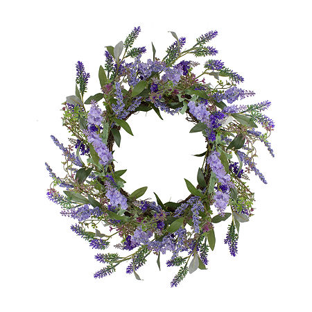 Click here for Northlight 18in Lavender Floral Wreath  One Size... prices