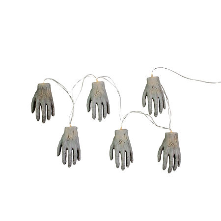 Skeleton Hands Halloween 6 Piece Light Set - White