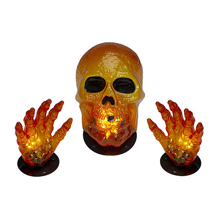 Click here for Northlight 8.5in Prelit Spooky Town Orange Skull H... prices