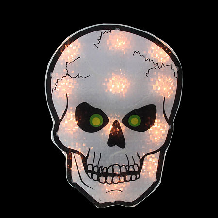 Click here for Northlight 12in Lighted Holographic Skull Silhouet... prices