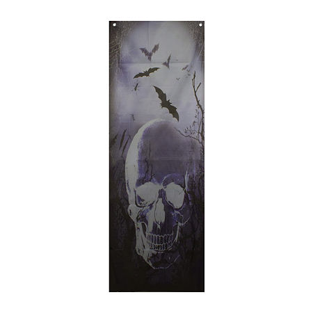Click here for Northlight 70.75in Spooky Blue Skull Door Hallowee... prices